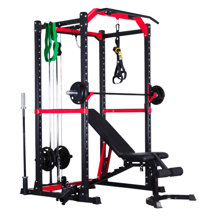 Full Power Rack with Lats Cable Machine and Options– DirectHomeGym