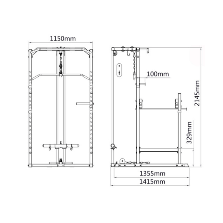 Power Squat Rack with Lats Pull-down and Row Machine– DirectHomeGym